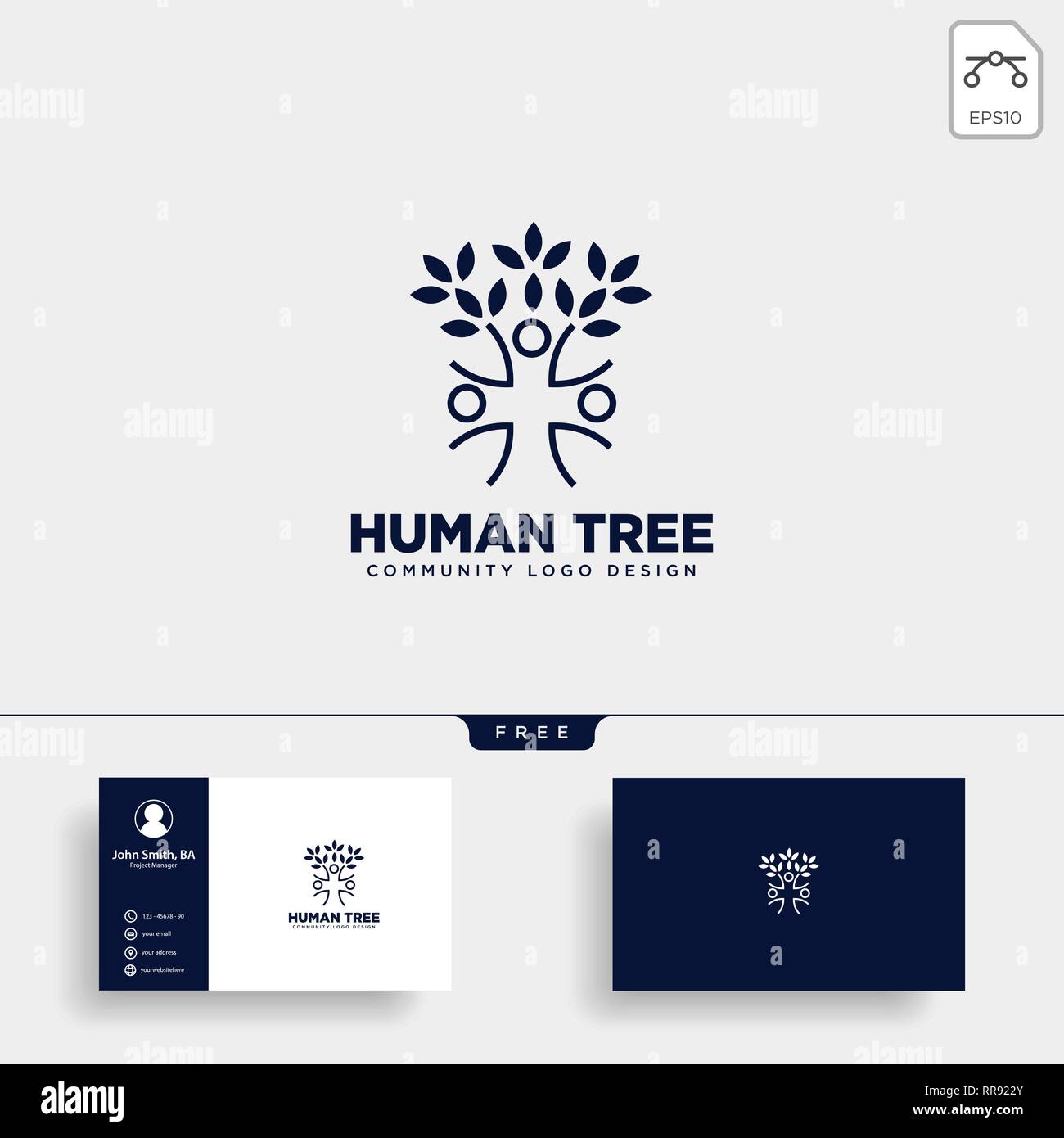 human tree leaf community logo template vector illustration icon ...