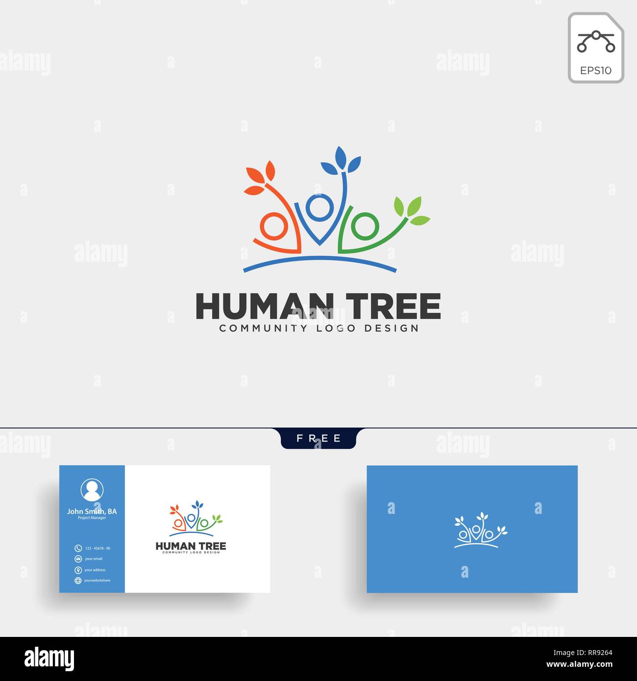 human tree leaf community logo template vector illustration icon ...