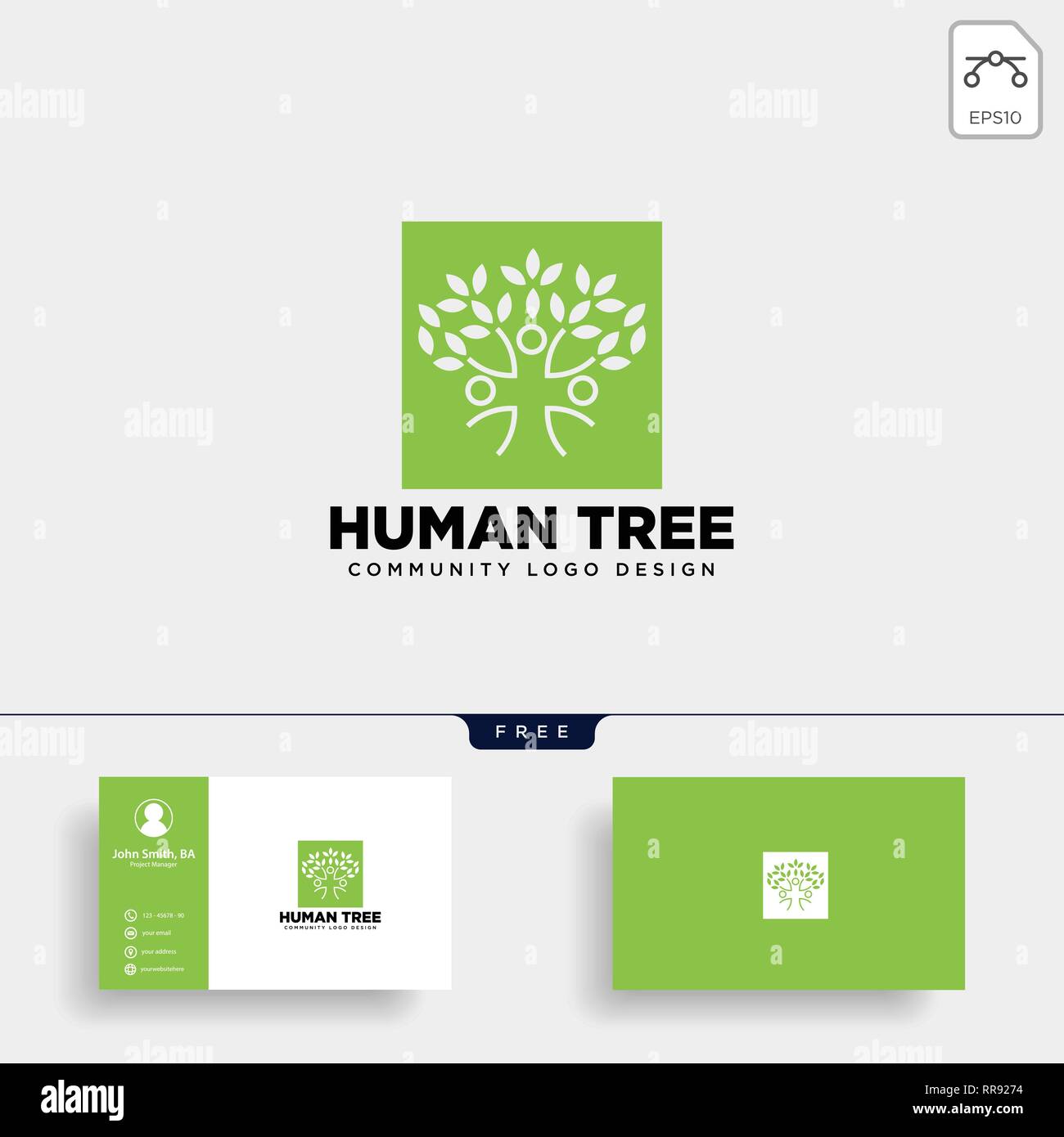 human tree leaf community logo template vector illustration icon ...