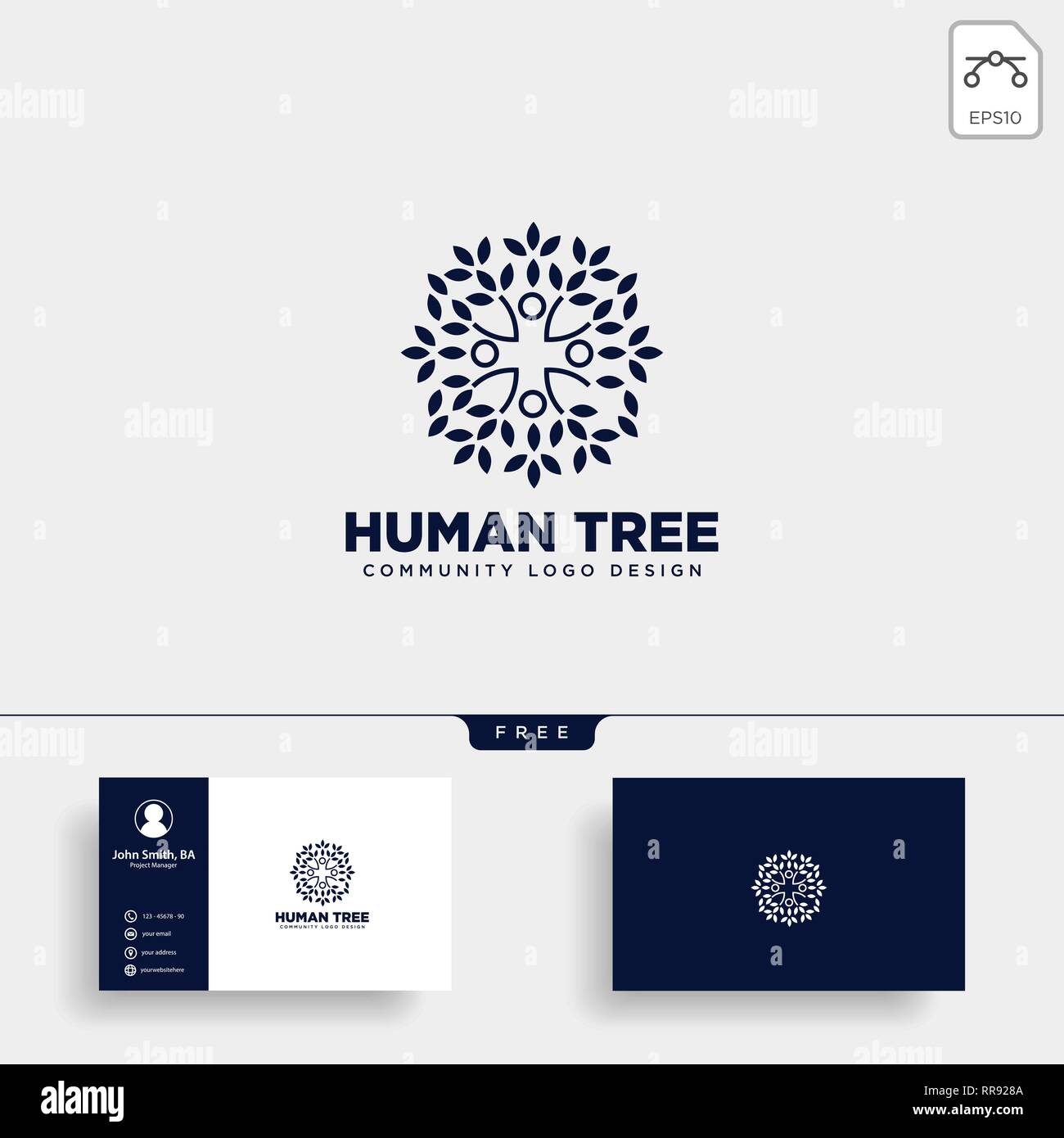 human tree leaf community logo template vector illustration icon ...