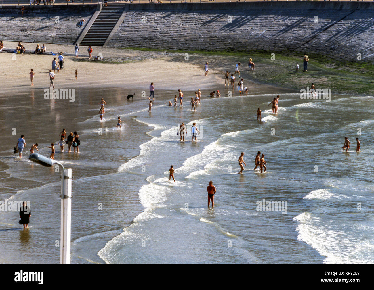 Belgium.City of Ostend .People enjoying the beach. Situated on the ...
