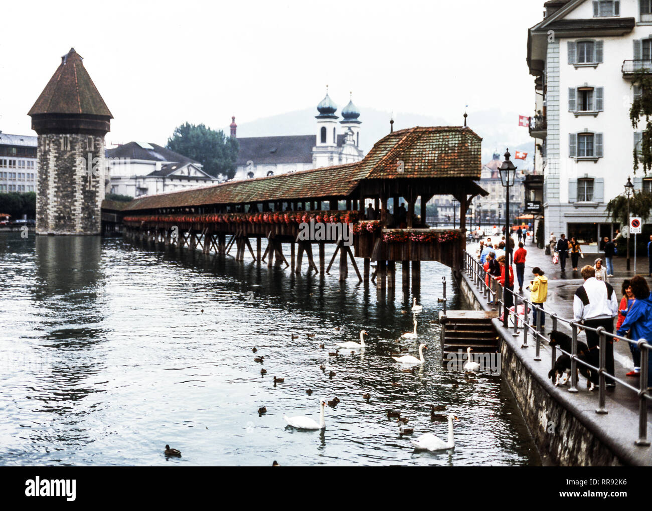 Switzerland.The town of Luzern on Lake Luzern in the rain Stock Photo ...