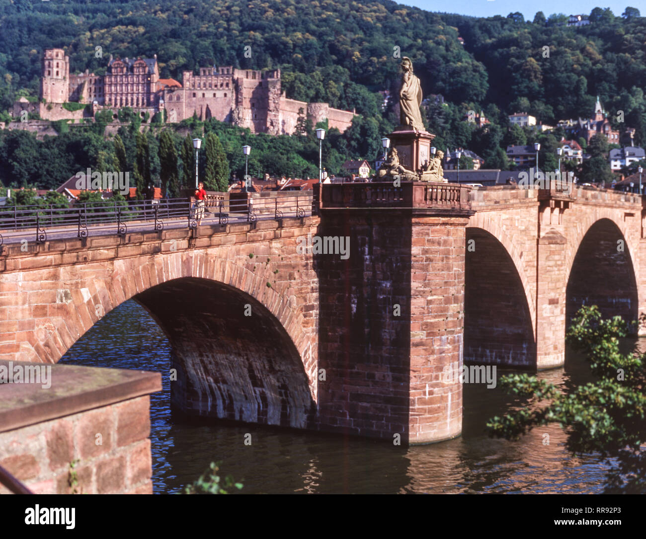 Germany.Heidelberg,River Neckar and Karl Theodor Bridge Stock Photo - Alamy