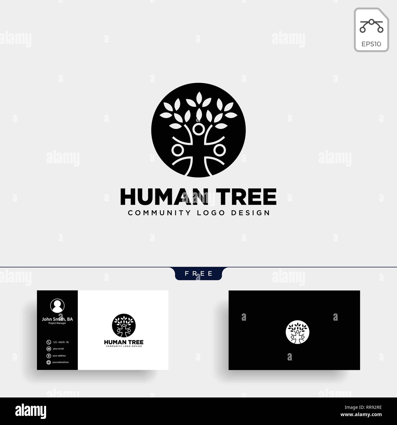 human tree leaf community logo template vector illustration icon ...
