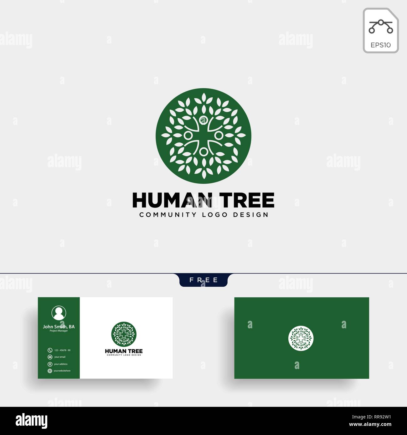 human tree leaf community logo template vector illustration icon ...