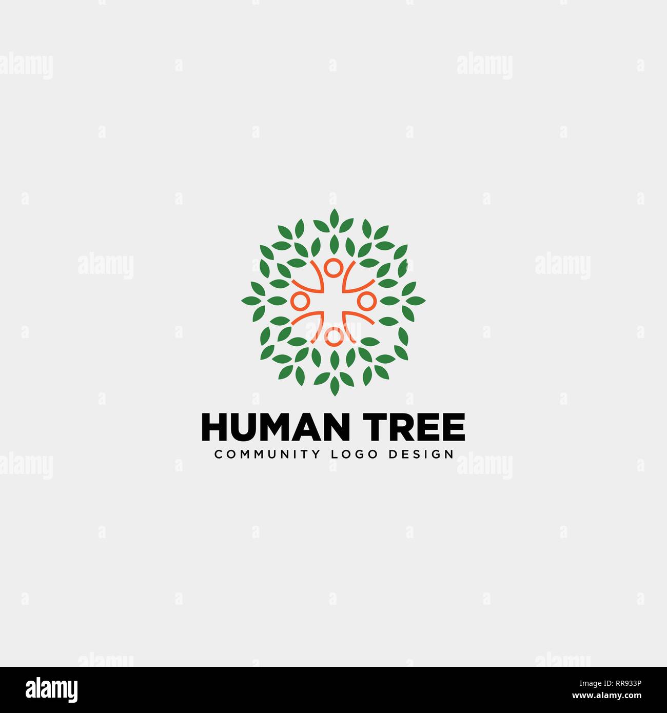 human tree leaf community logo template vector illustration icon ...