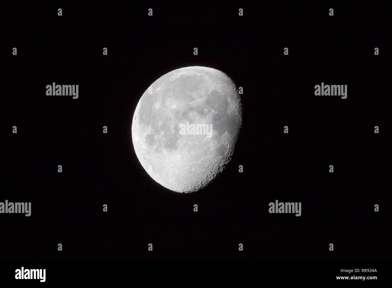 Three-quarter moon; spectacular astronomical event. The moon ...