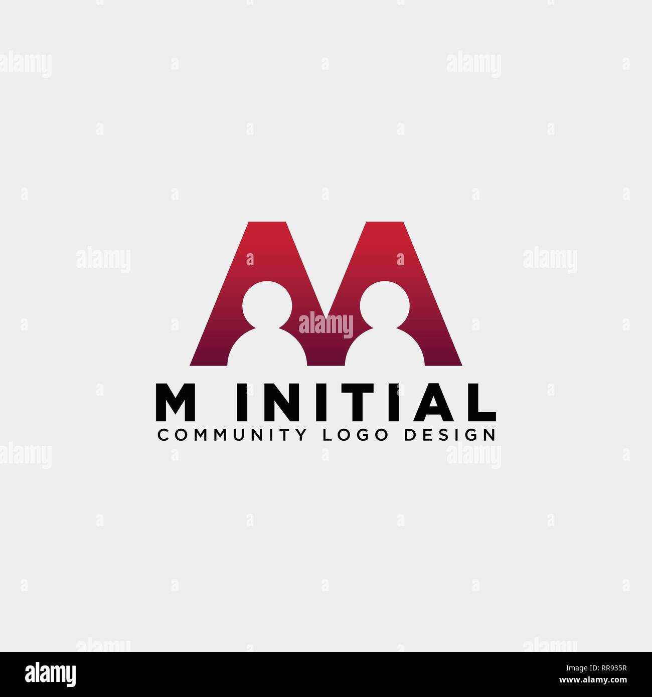 letter M community human logo template vector illustration icon element ...