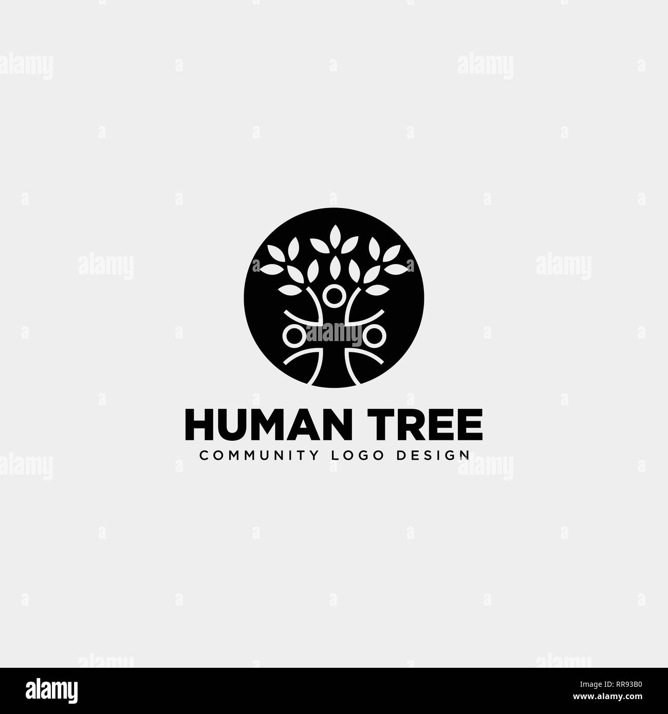 human tree leaf community logo template vector illustration icon ...