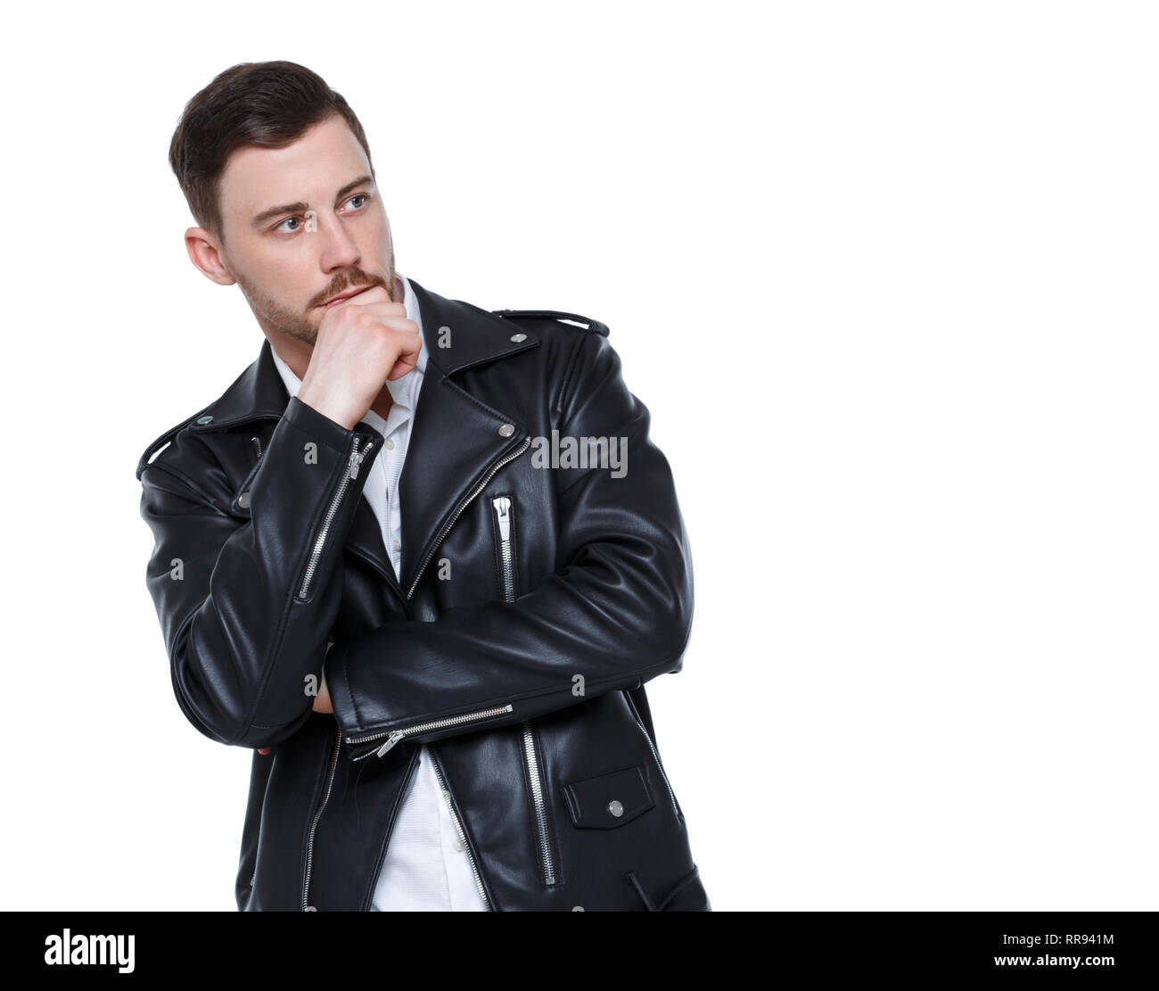 A stylish successful man. Isolated on white background. Front view ...