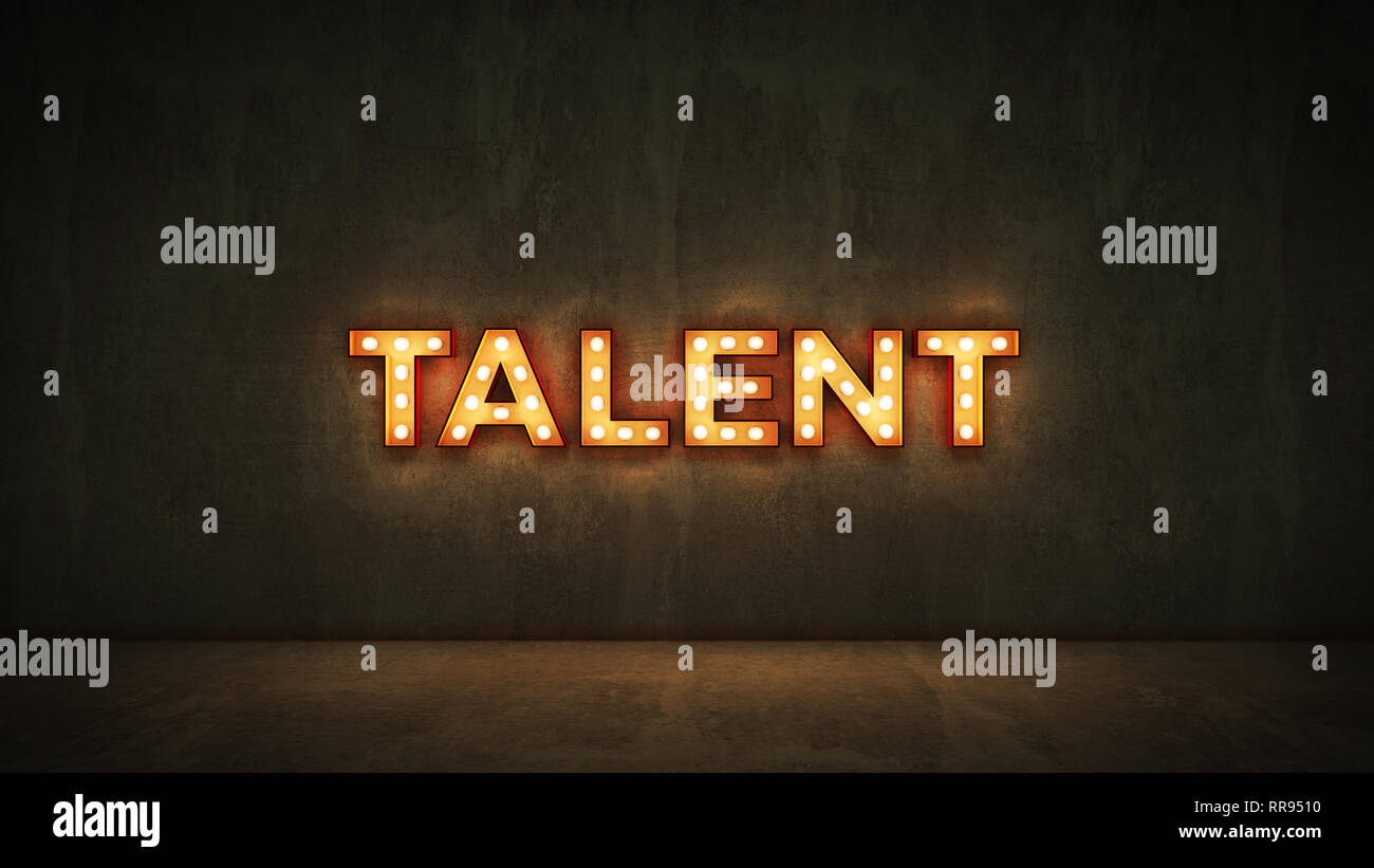 Talent glowing neon sign hi-res stock photography and images - Alamy