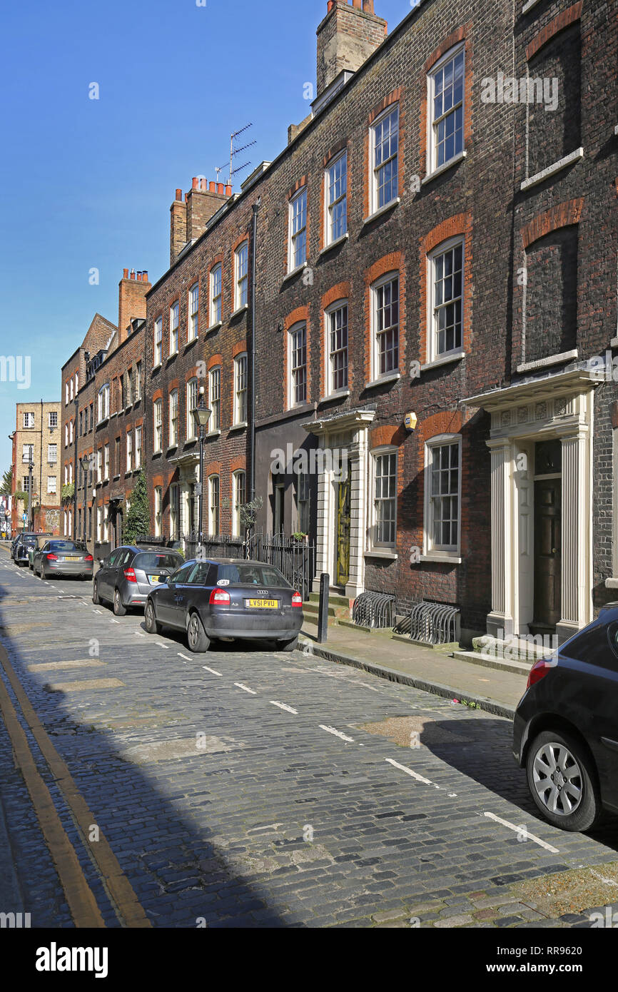 Elder Street in Shoreditch, London, UK. An original Georgian street ...