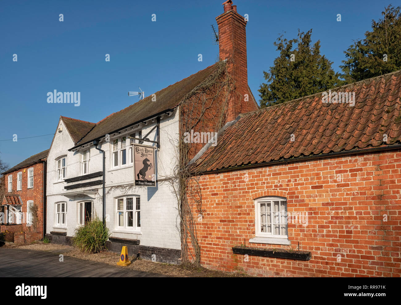 The Black Horse Inn on Moat Lane Old Bolingbroke. Lincolnshire Stock ...
