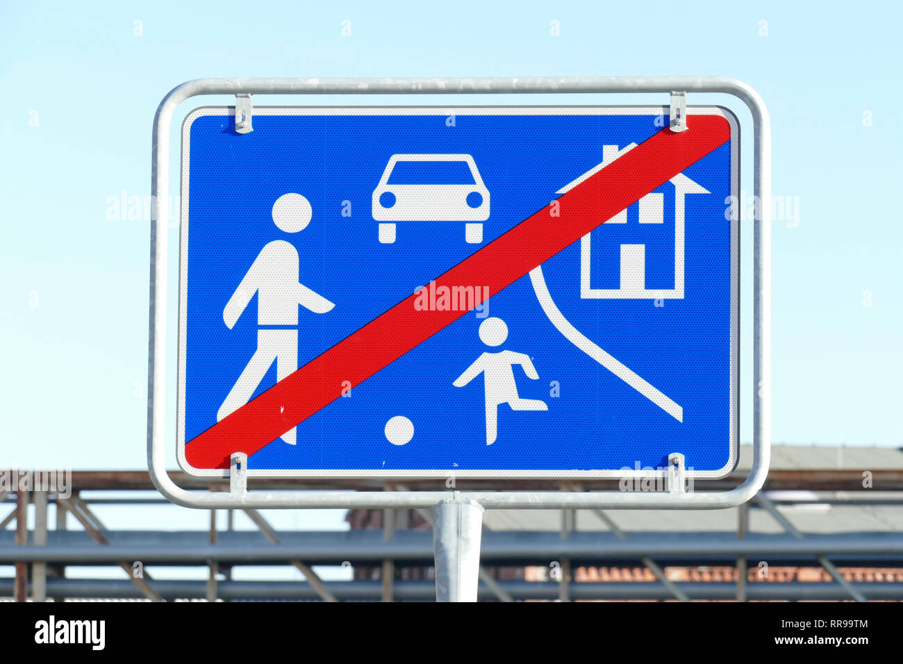 Road sign End of a restricted traffic area Stock Photo - Alamy
