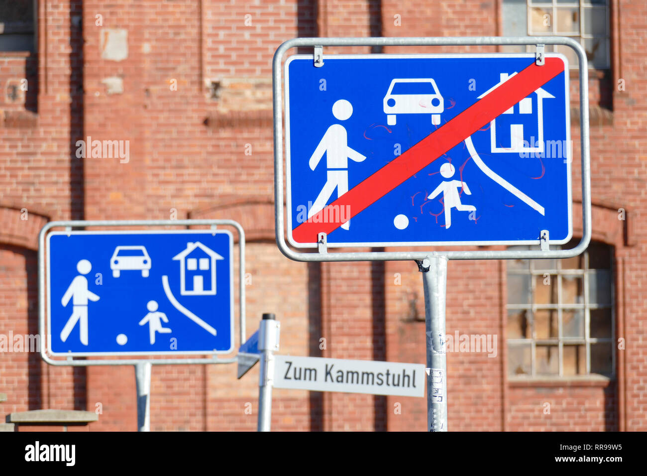 Traffic signs Traffic calmed area, end of a restricted traffic area ...