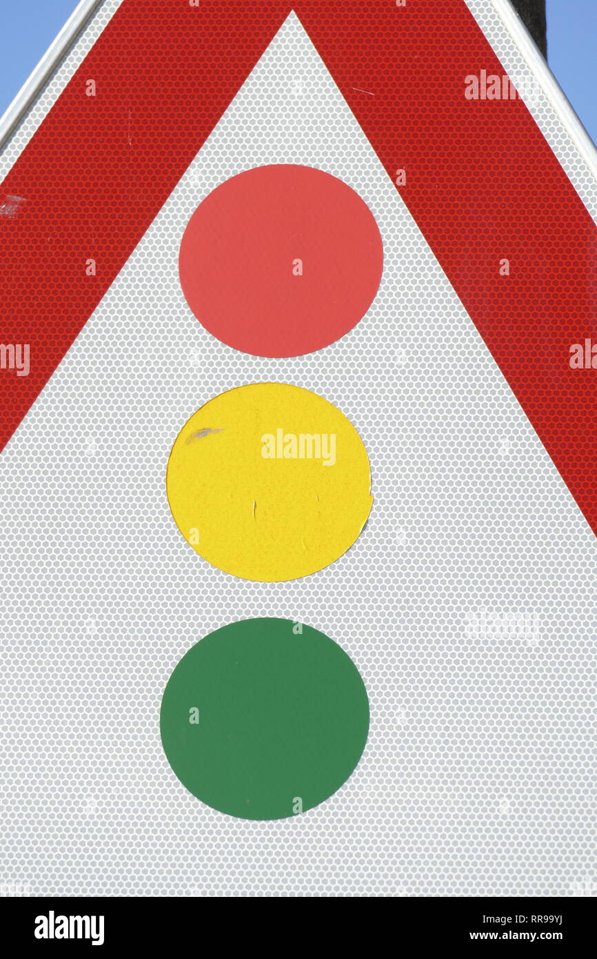 Road sign traffic light, traffic light Stock Photo - Alamy