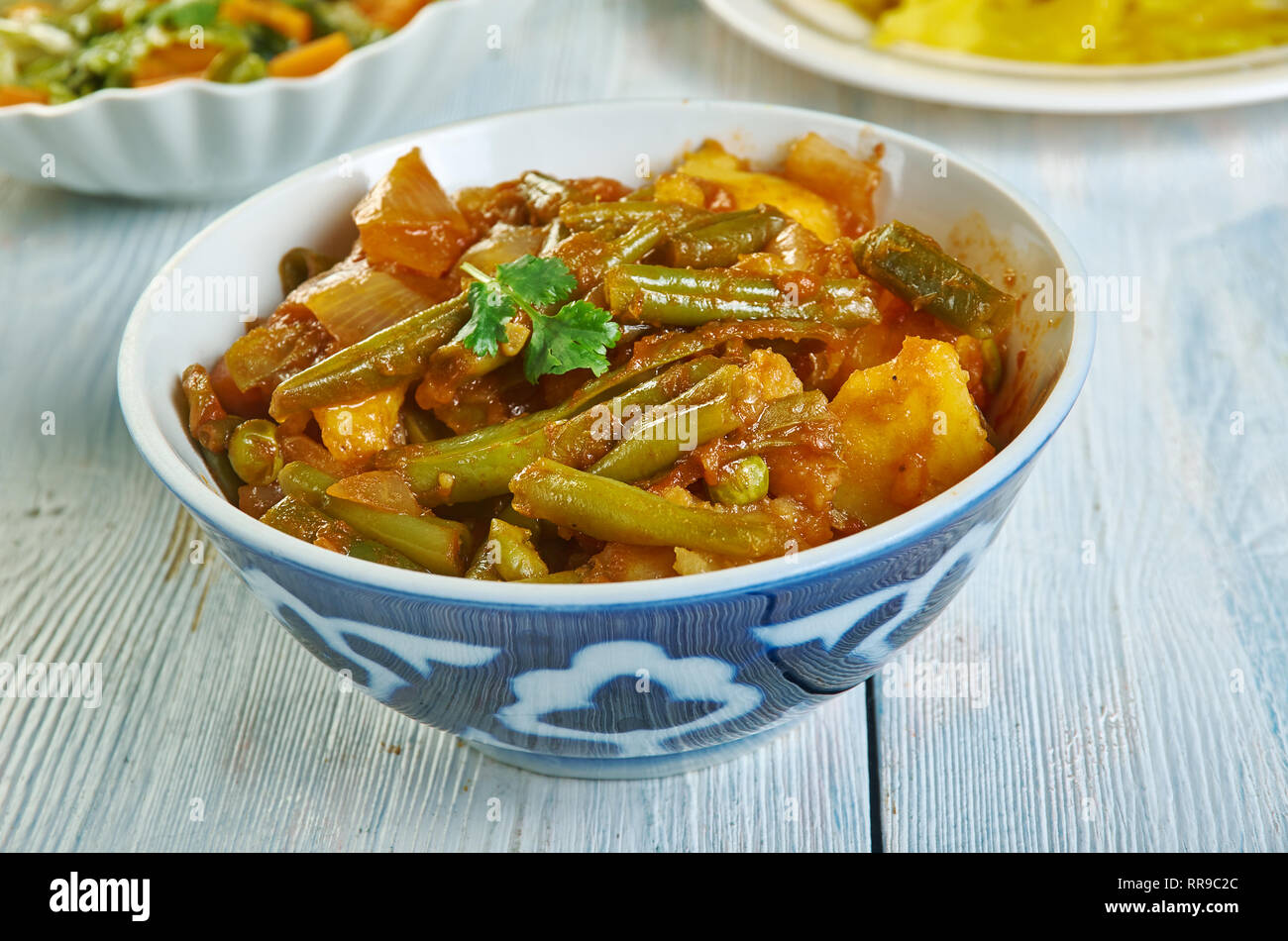 French Beans and Potatoes Subji, Punjabi Aloo beans Subzi Stock Photo ...
