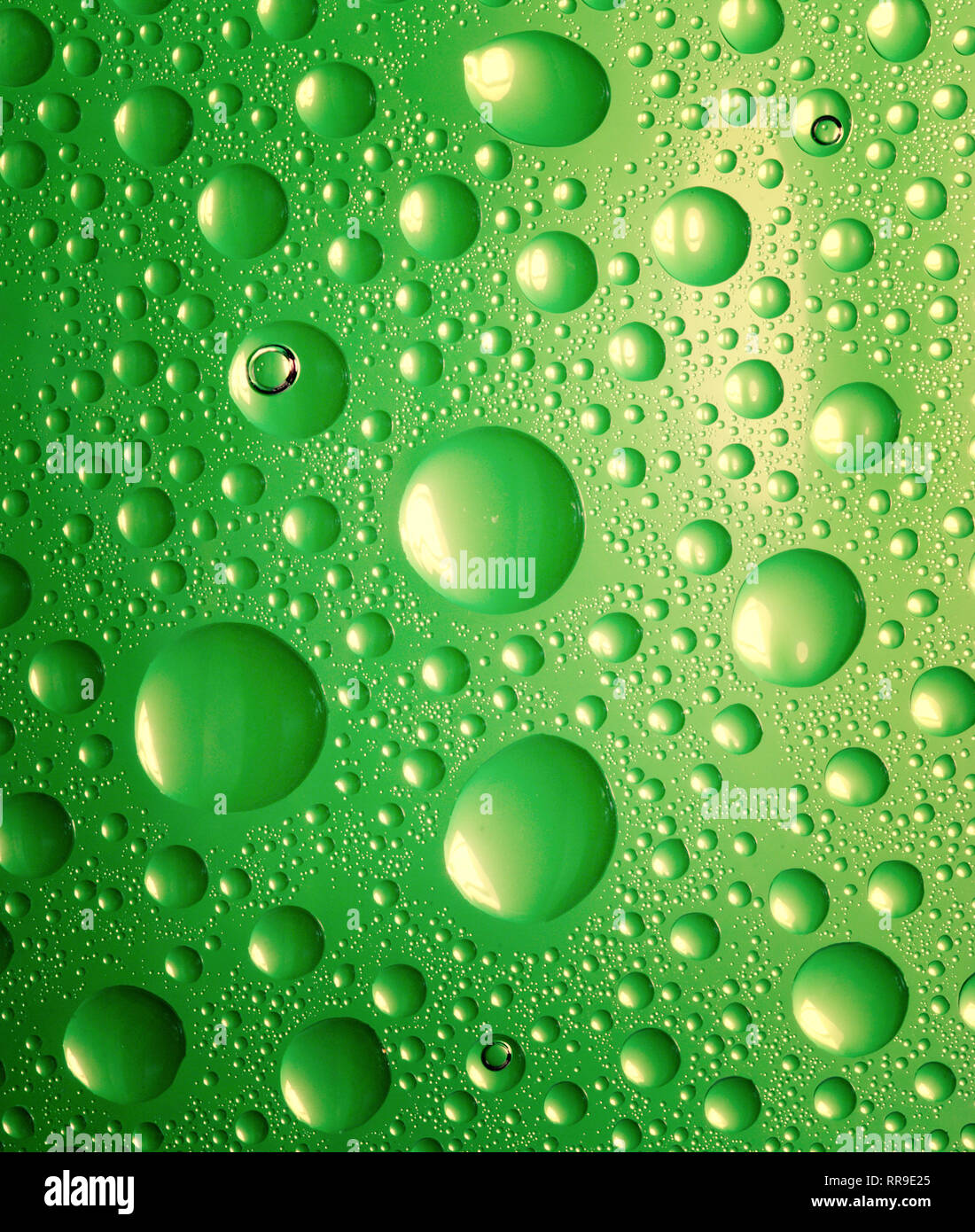 green water drops background.close up of water drops Stock Photo - Alamy