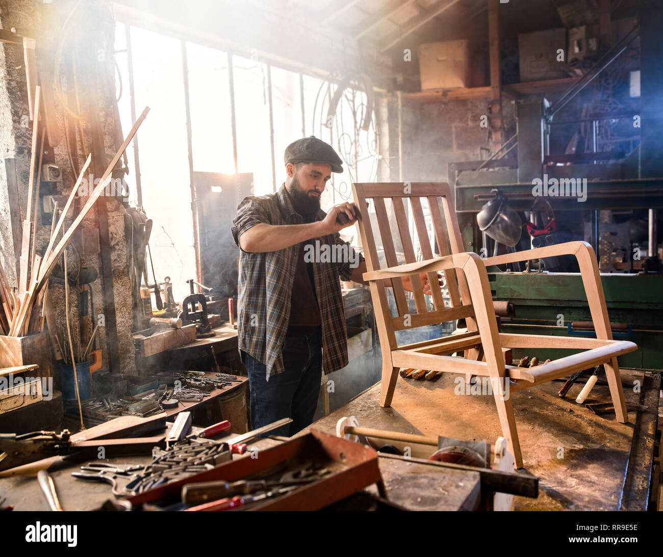 Carpentry workshop man chair hi-res stock photography and images - Alamy