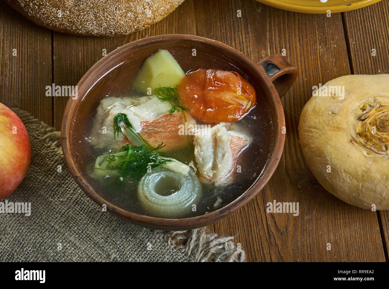 Siberian Ukha, Russian traditional fish soups , assorted dishes, Top ...