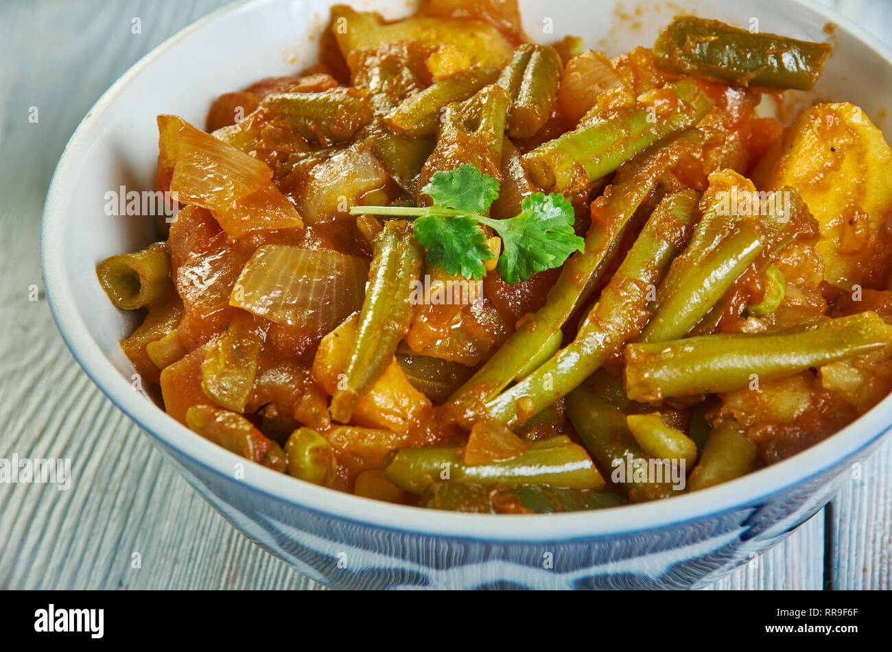 French Beans and Potatoes Subji, Punjabi Aloo beans Subzi Stock Photo ...