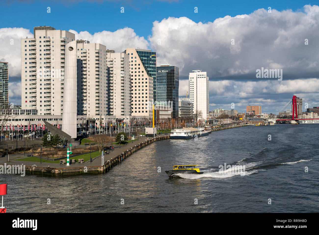 Hochhäuser an der Maas in Rotterdam, Südholland, Niederlande ...