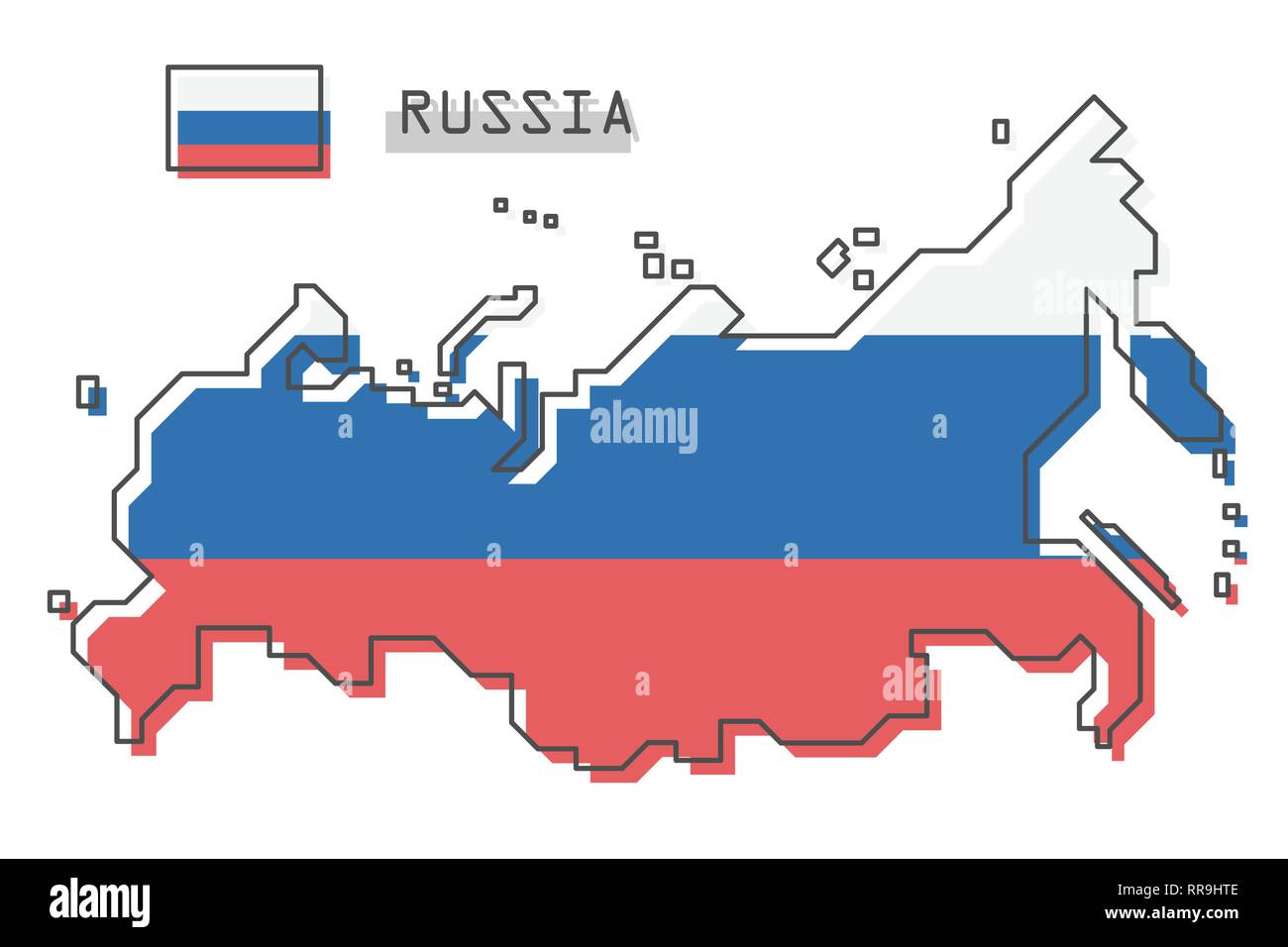 Russian atlas map Cut Out Stock Images & Pictures - Alamy