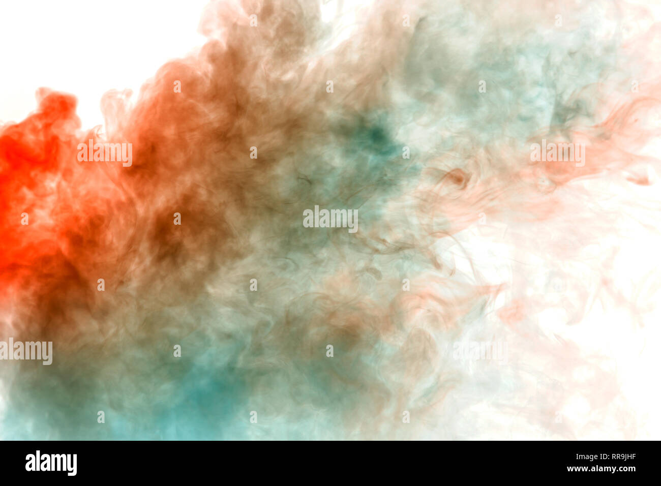 Colorful steam exhaled from the vape with a smooth transition of color ...