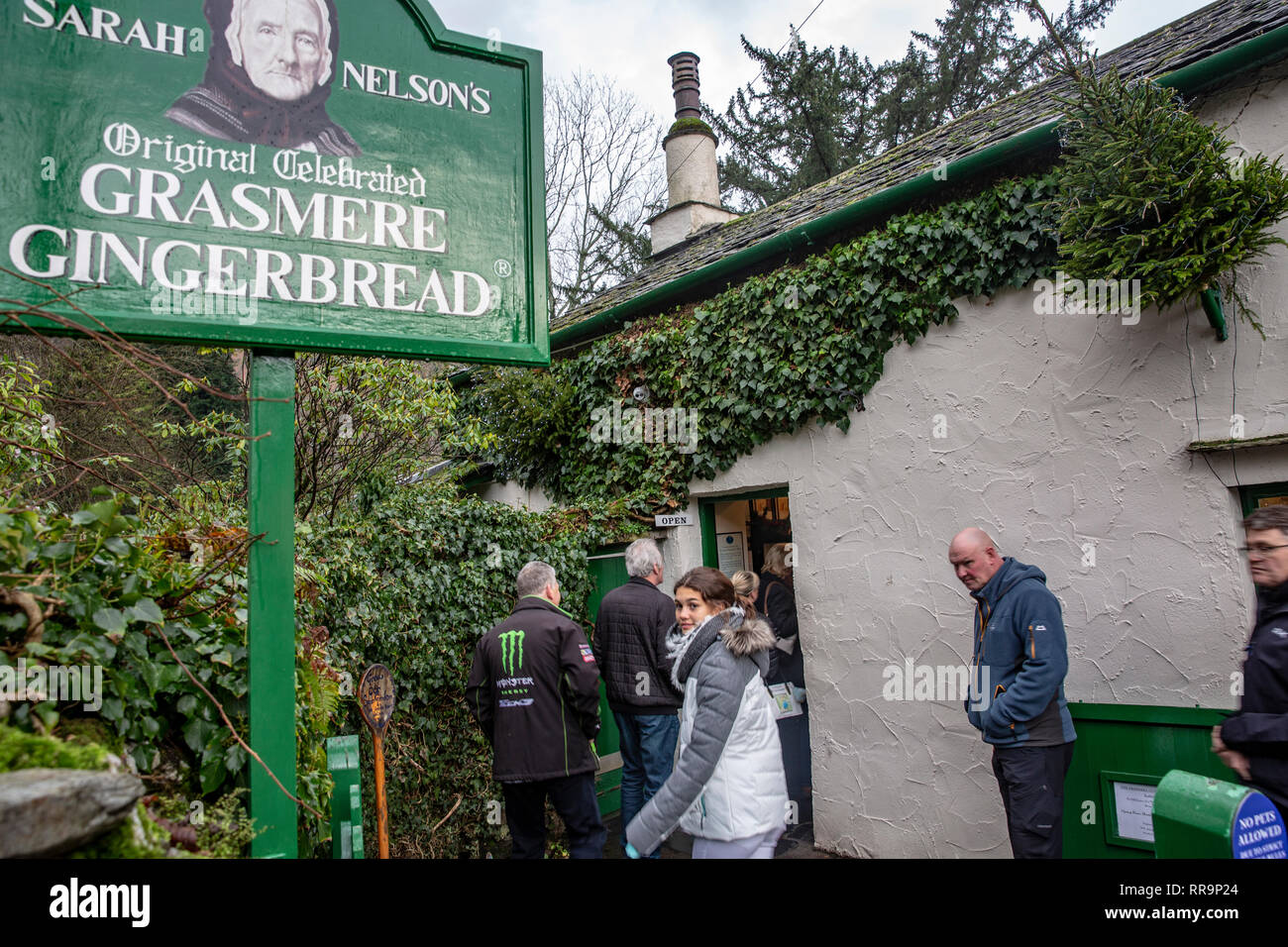 Grasmere village centre and Sarah Nelsons famous Gingerbread store with ...