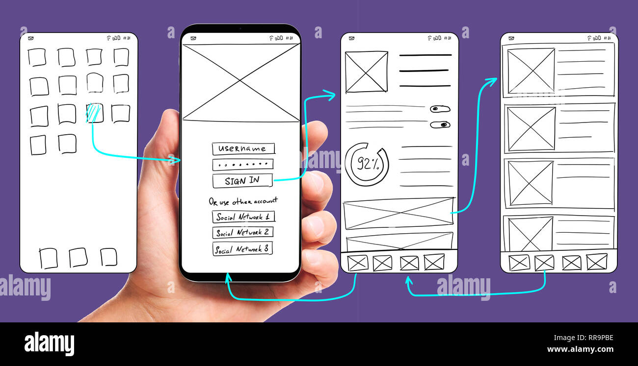Developing mobile app UI Stock Photo - Alamy Developing mobile app UI Stock Photo - Alamy