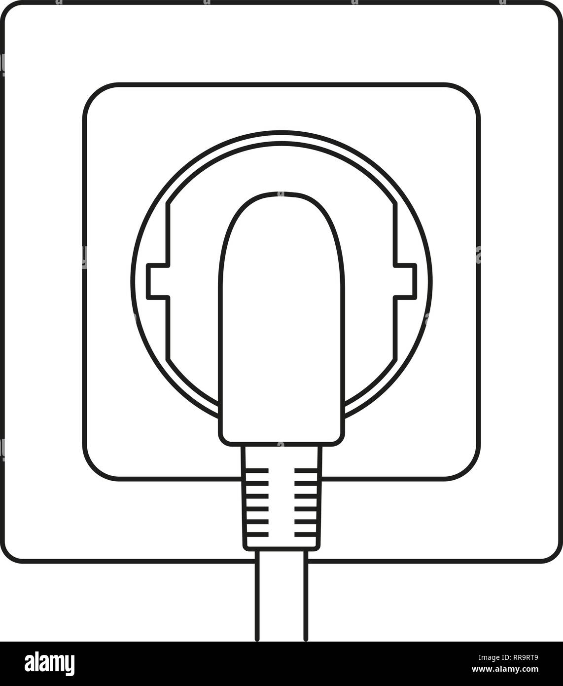 Electrical plug wall socket Black and White Stock Photos & Images - Alamy