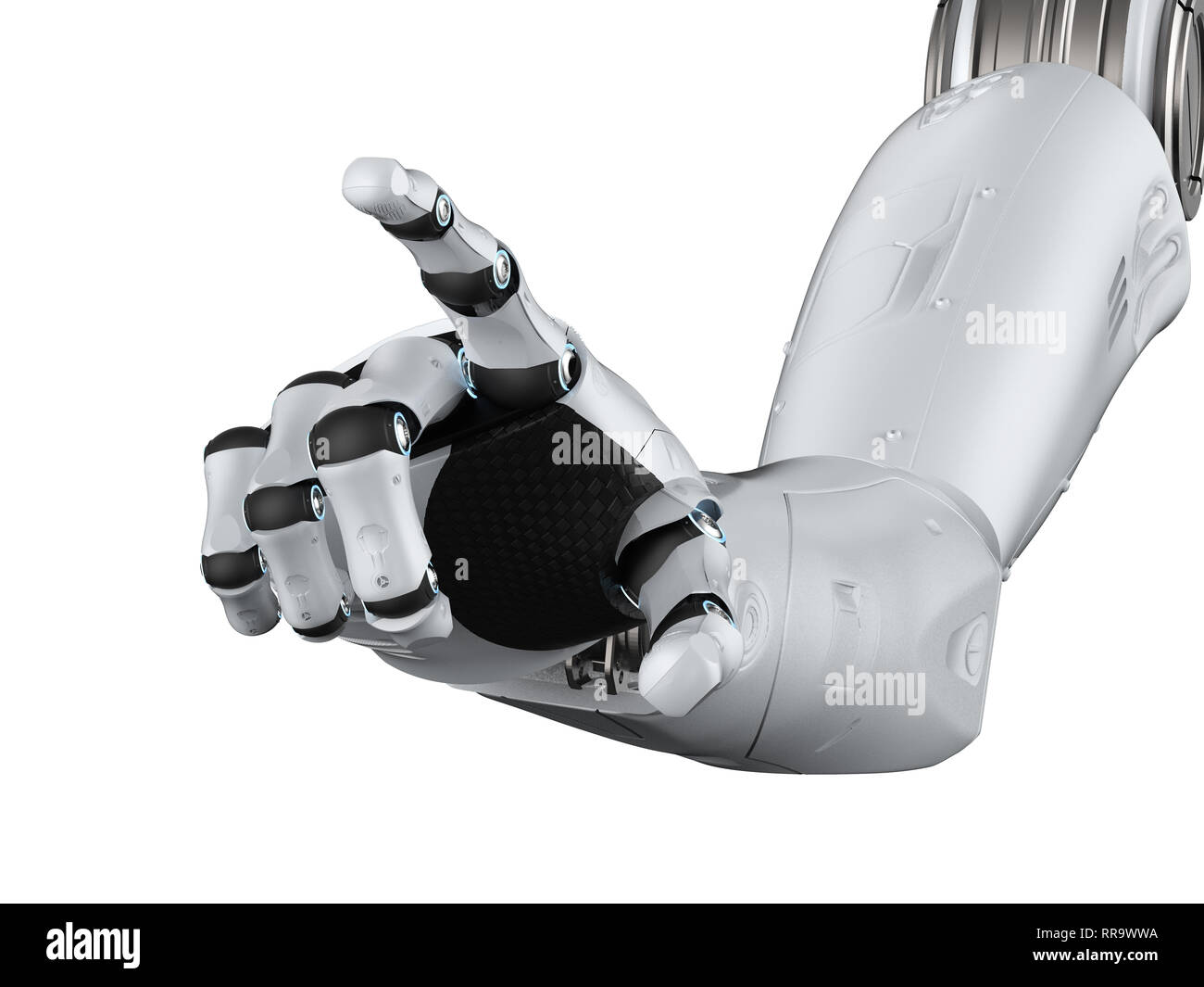 3d rendering robotic hand pointing isolated on white Stock Photo - Alamy
