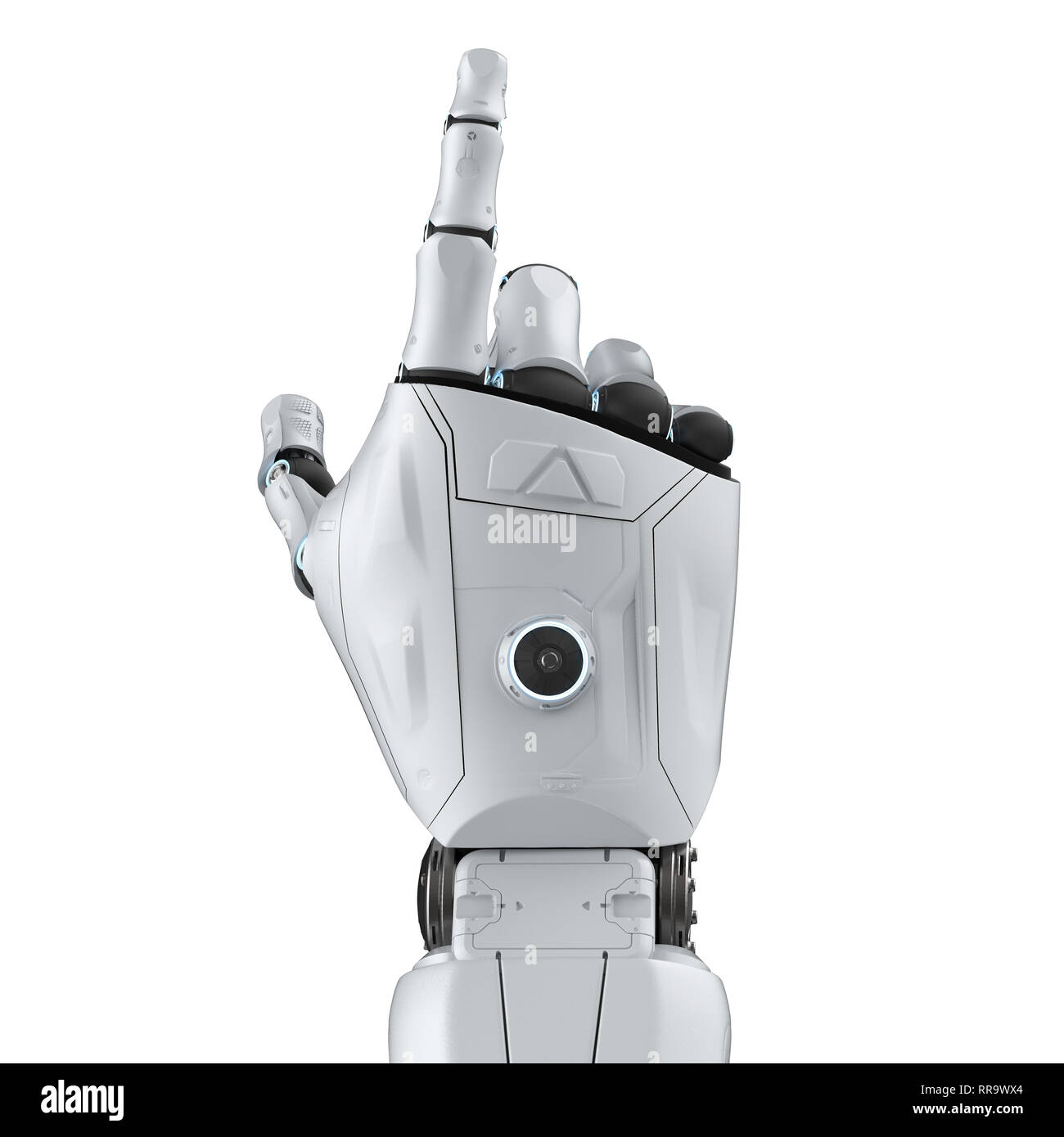 3d rendering robotic hand pointing isolated on white Stock Photo - Alamy