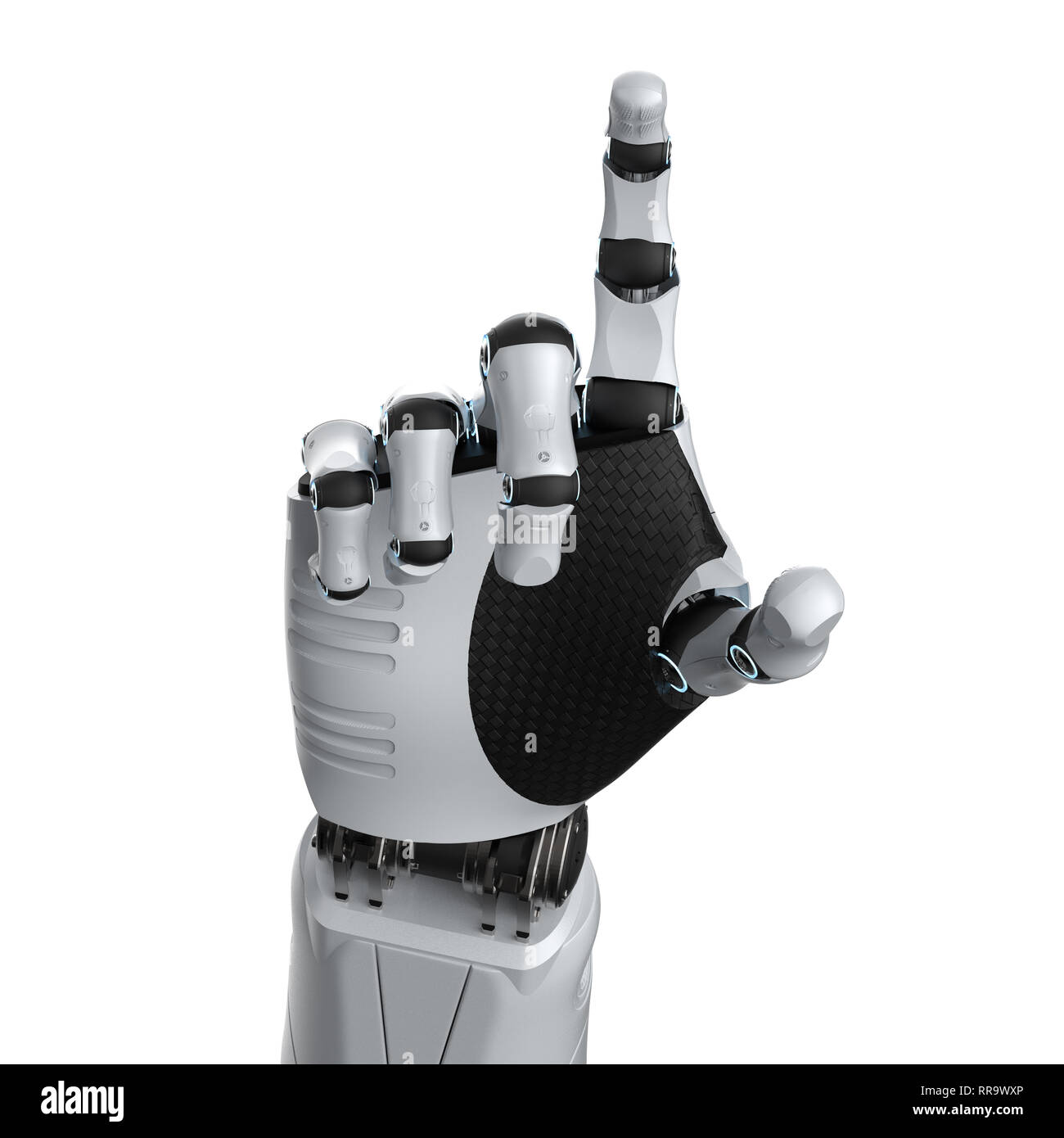 3d rendering robotic hand pointing isolated on white Stock Photo - Alamy
