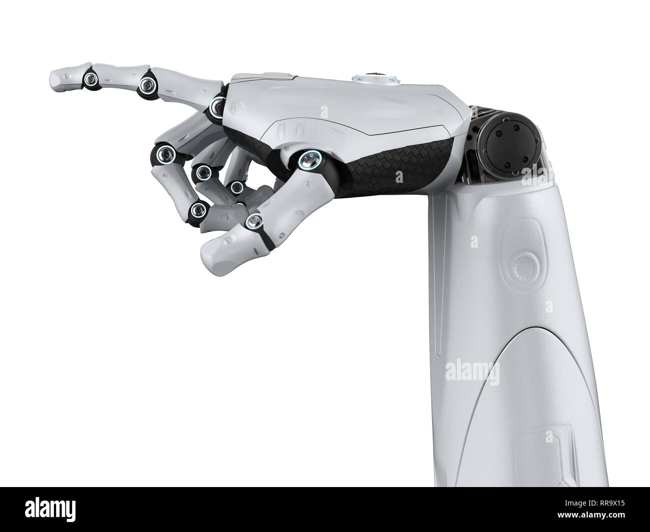 3d rendering robotic hand pointing isolated on white Stock Photo - Alamy