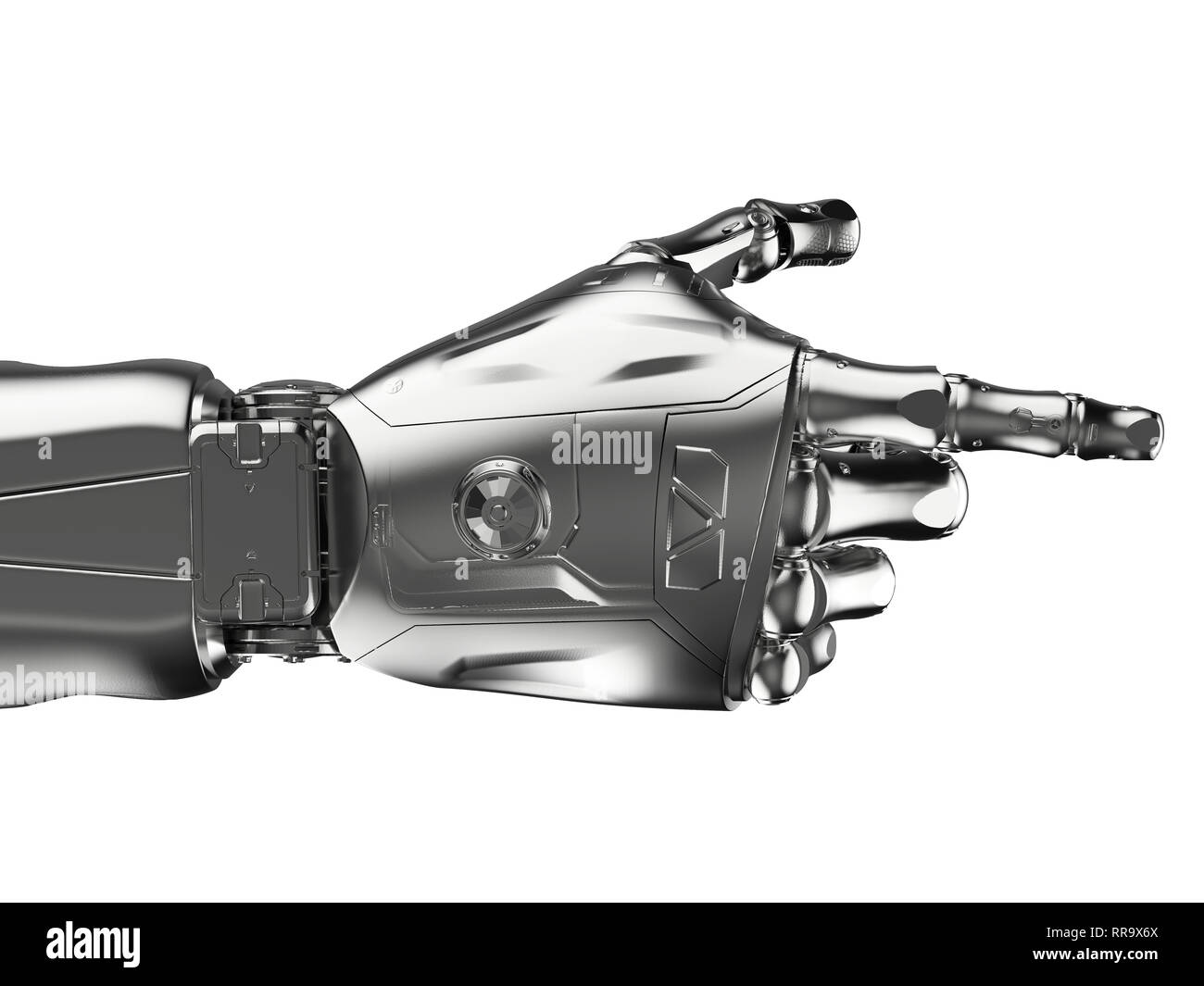 3d rendering robotic hand pointing isolated on white Stock Photo - Alamy