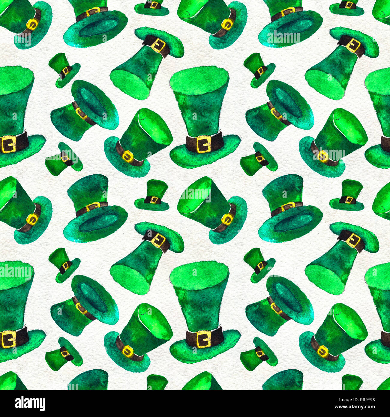 Seamless hand drawn background with leprechaun hats St. Patrick's Day ...