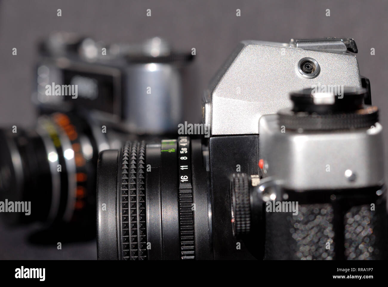 Vintage film camera. Shallow depth of field Stock Photo - Alamy