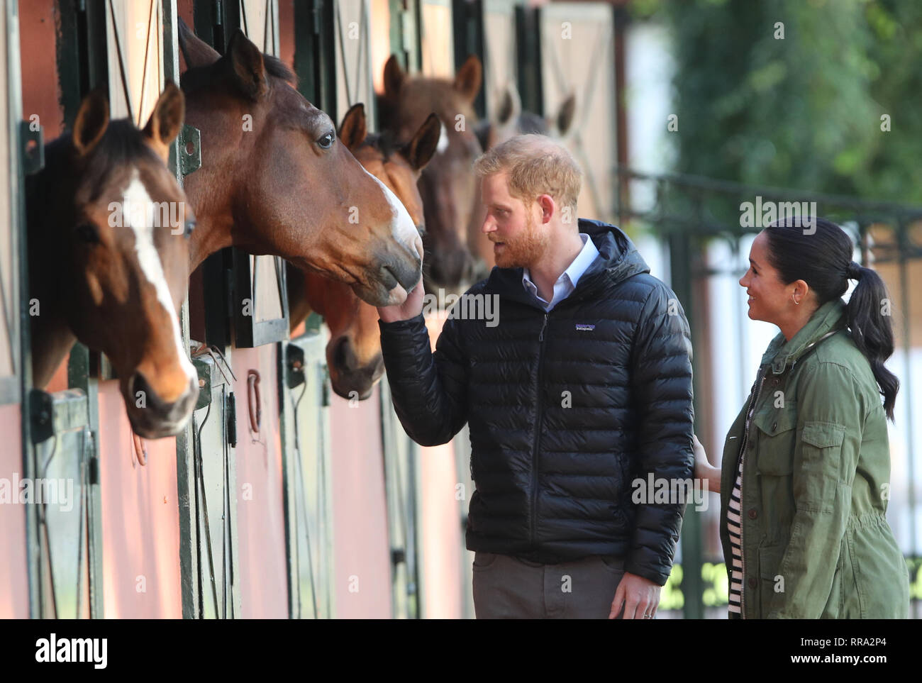 The Duke and Duchess of Sussex during a visit to the Moroccan Royal ...