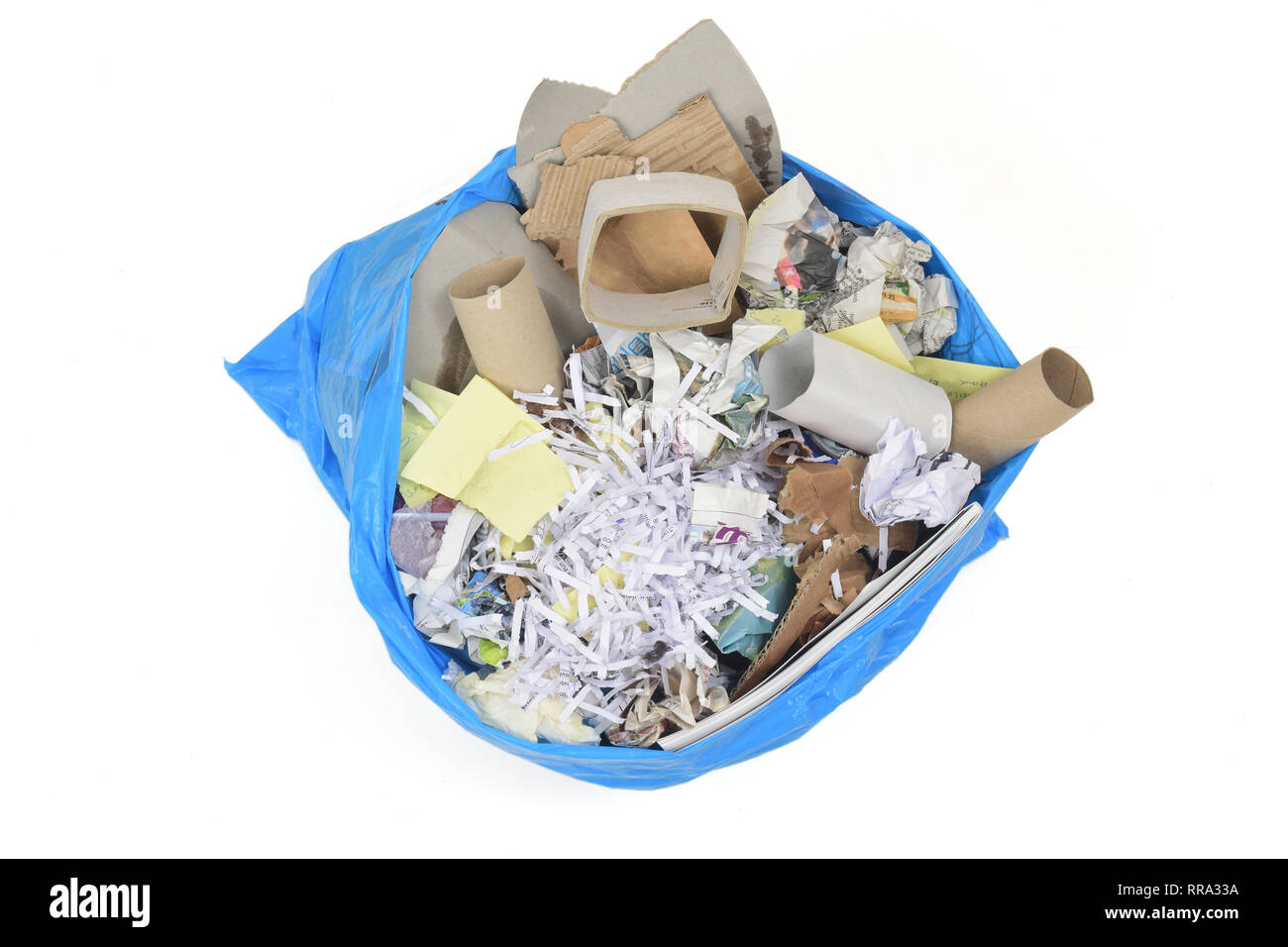 garbage bag full of paper for recycling Stock Photo - Alamy