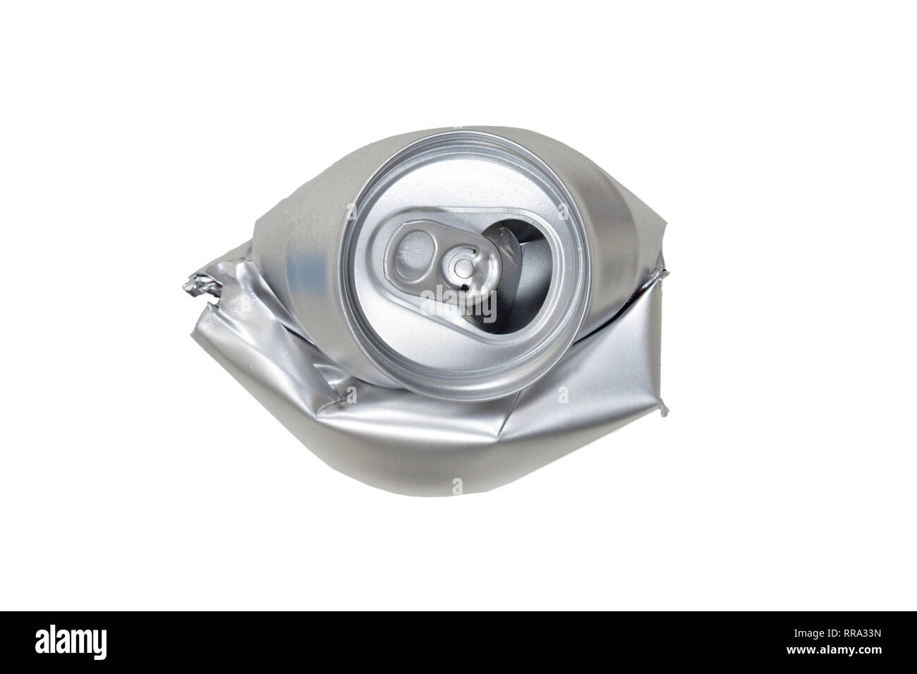 red aluminum can flattened Stock Photo - Alamy