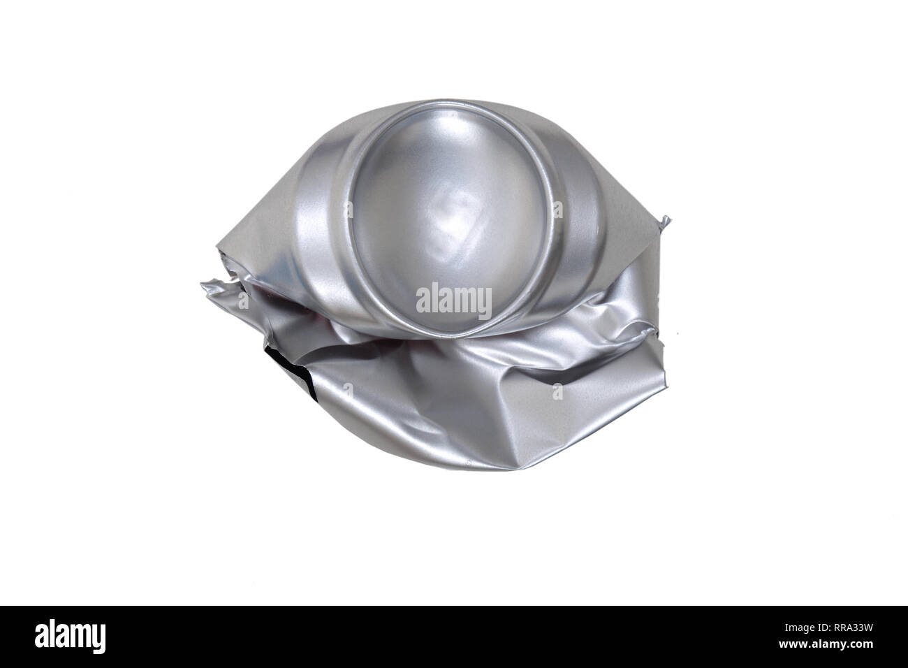 red aluminum can flattened Stock Photo - Alamy