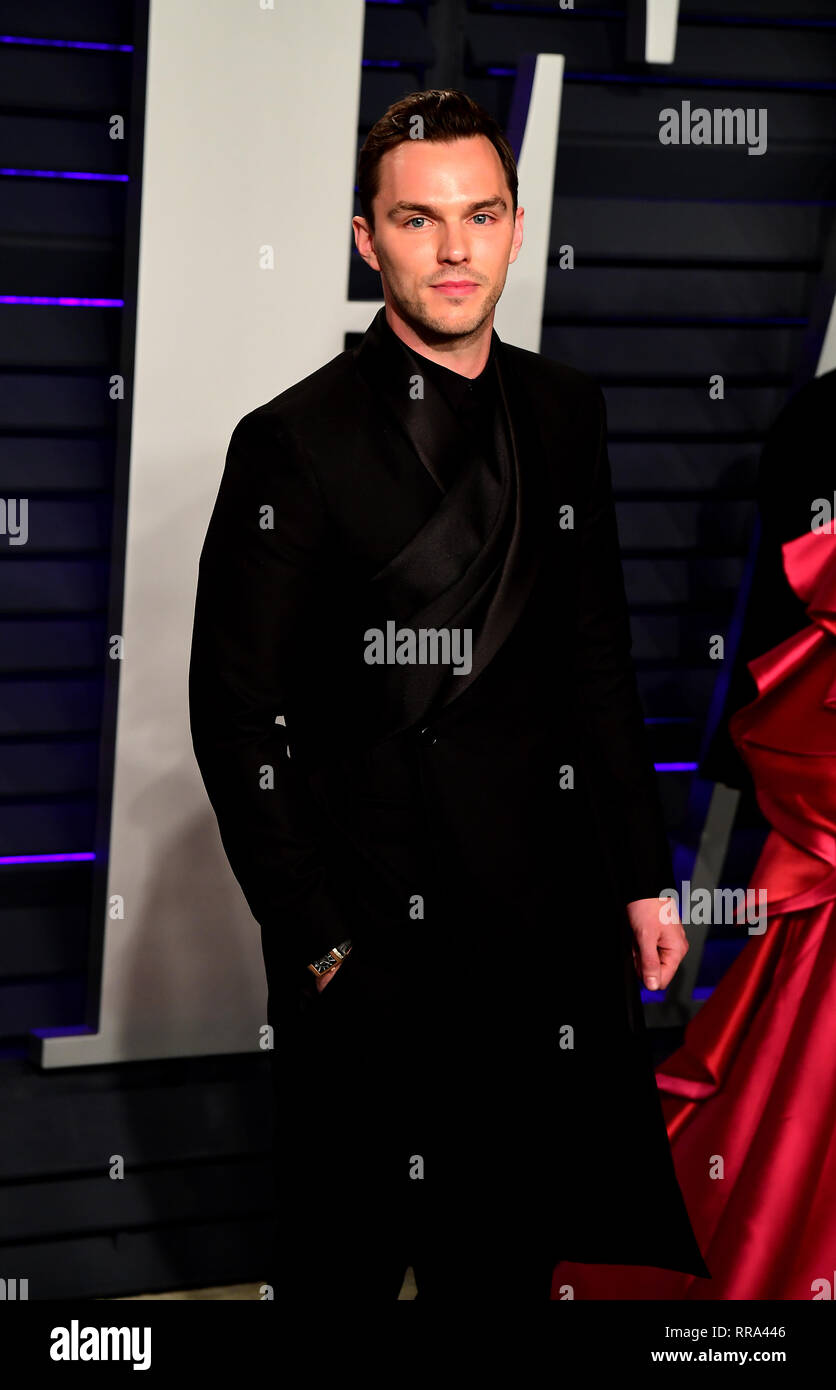 Nicholas Hoult attending the Vanity Fair Oscar Party held at the Wallis ...