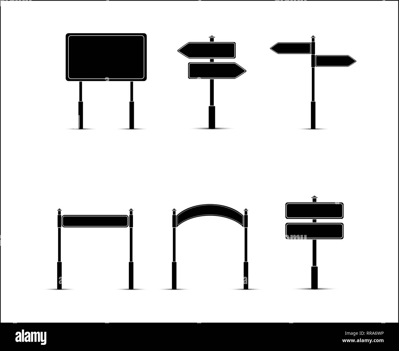 Set of templates for design and decoration of road signs, banners and ...