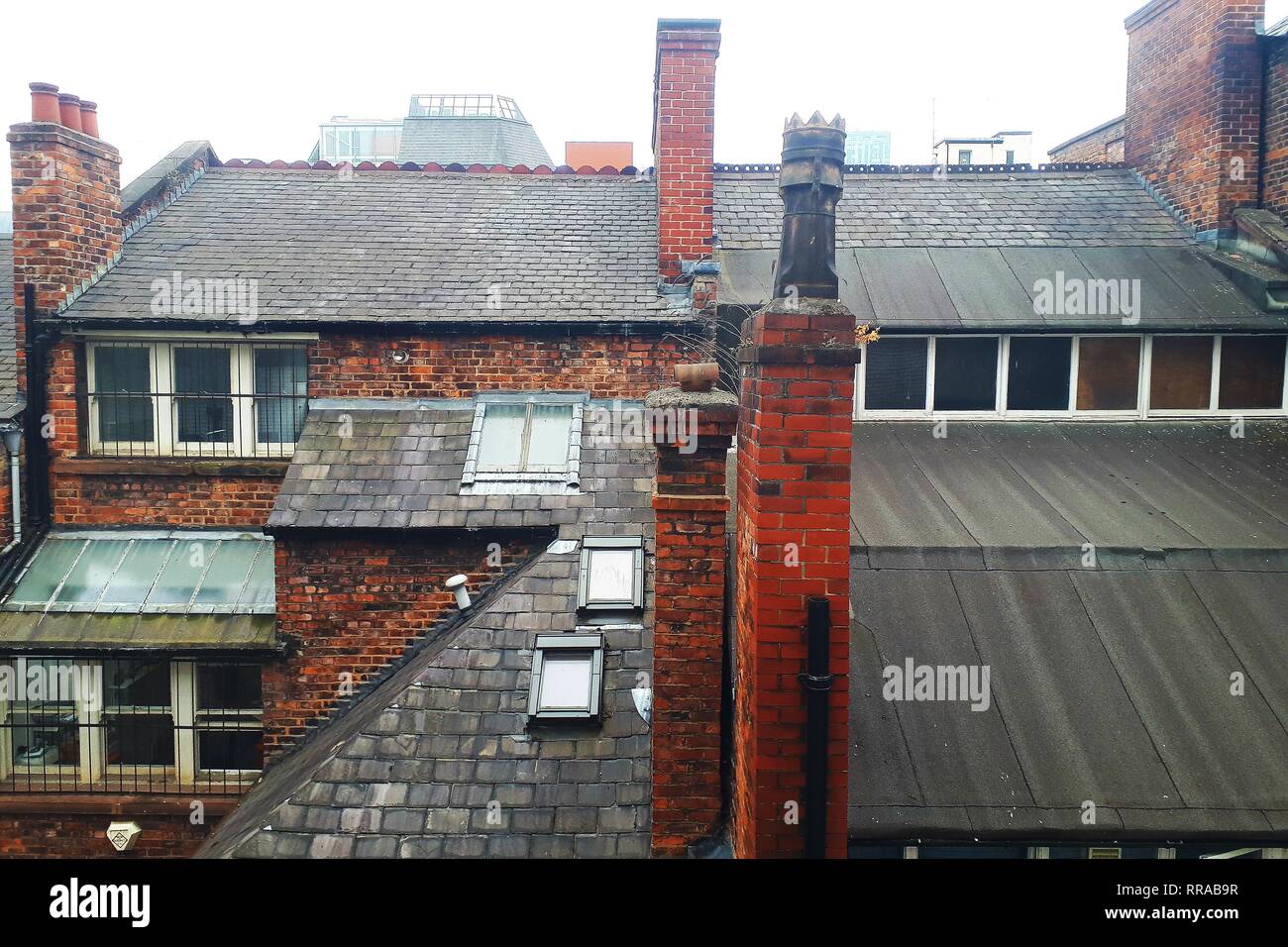 Chimney pots in the centre of Manchester, England. Picture by Antony ...
