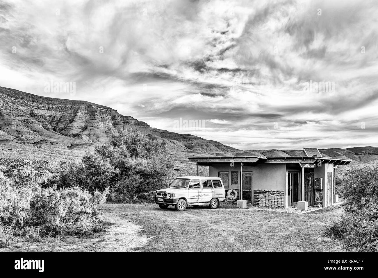 TANKWA KAROO NATIONAL PARK, SOUTH AFRICA, AUGUST 30, 2018: A camping ...