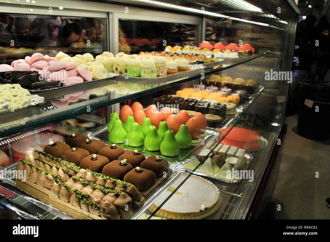 Colorful cakes and sweets in a pastry shop in Spain Stock Photo - Alamy