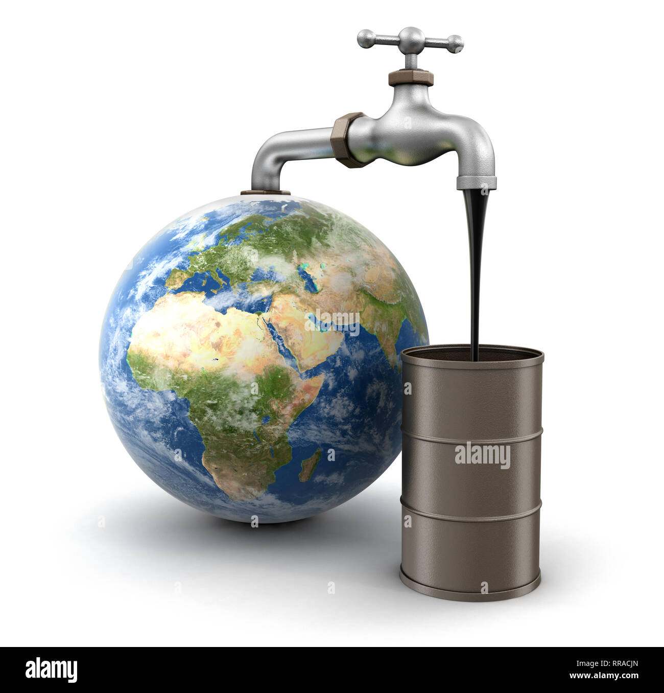 3d Globe and faucet with oil. Image with clipping path Stock Photo - Alamy