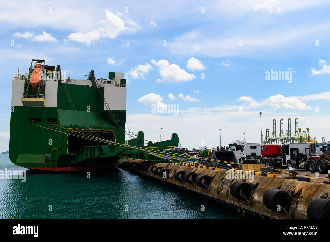Car carrier on bridge hi-res stock photography and images - Alamy