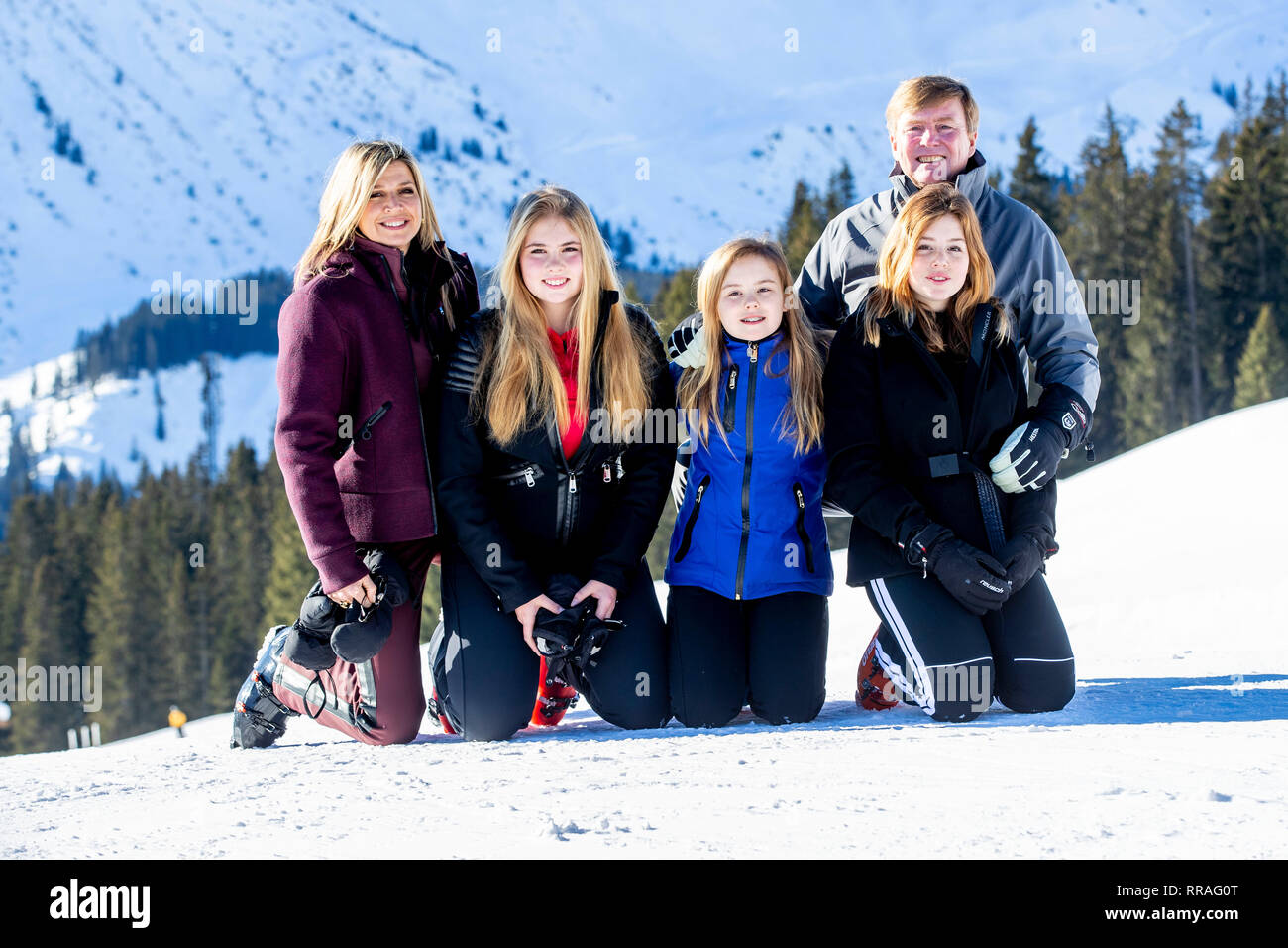 Lech, Austria. 25th Feb, 2019. King Willem-Alexander, Queen Maxima ...
